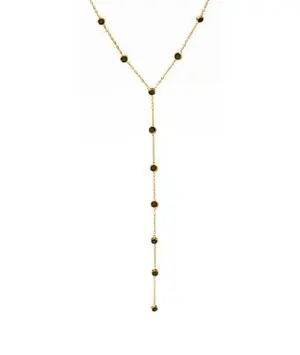 ADRIANA PAPPAS DESIGNS Golddust Lariat Necklace - Gold/black