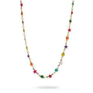 EBRU JEWELRY Stars & Hearts Choker Necklace - Gold/red