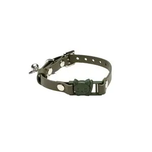 Zoë Pet Atelier Leather Cat Collar With Charm - Green