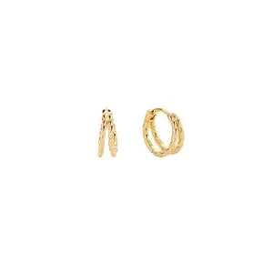 VANCHI Mae Twist Double Huggie Earrings - Gold