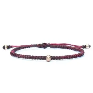 HARBOUR UK BRACELETS Harmony Rose Gold Vermeil Rope Bracelet - Red