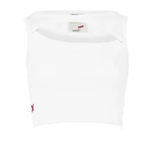 PCFG Free Heaven Rib Crop Tank Top - White
