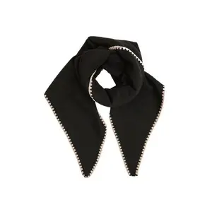 Saachi Knitted Triangle Shawl Wrap - Black