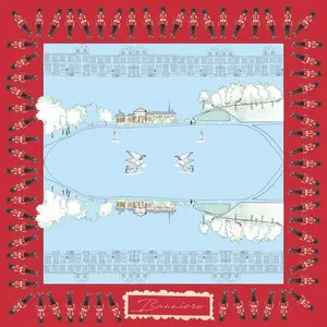 BANNIERE Blue / Red London Silk Scarf - Blue/red