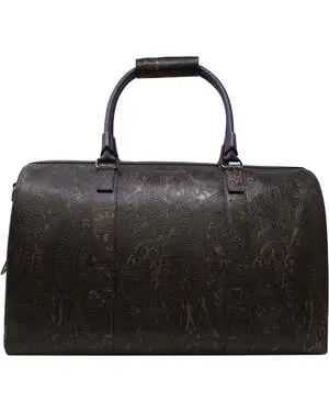 LORDS OF HARLECH Wallace Weekender Leather Travel Bag - Brown