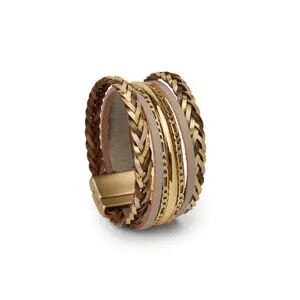 Saachi Rustic Chain Leather Bracelet