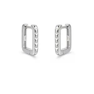 SPERO LONDON Sterling Rectangular Hoop Earrings - Silver
