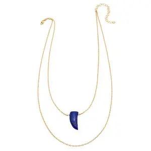 HEATHER HAWKINS Lapis Gemstone Horn Drape Necklace - Blue