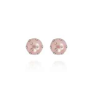 SAULE LABEL Gaia Jet Petite Stud Earrings Pink
