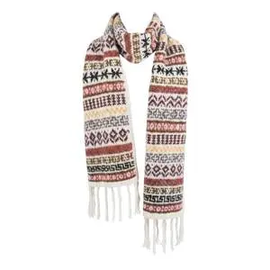 CHARKHA & LOOM Woodpecker Lahauli Muffler - White