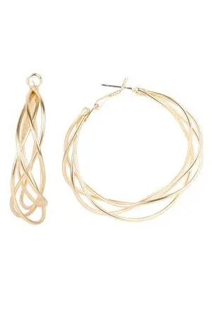 Saachi Multi Surface Hoop Earring - Gold