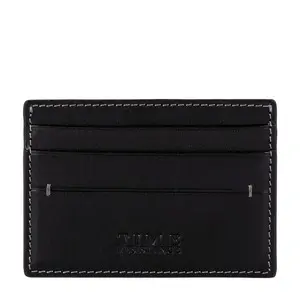 TIME RESISTANCE Leather Credit Card Case Business Card Case Fireflies - Black