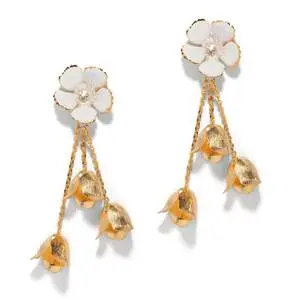 THE PINK REEF Floral Dangle Earrings - White