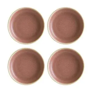 Turgla Home Pott Bowl Round Porcelain Bowl Set Of Four - Pink