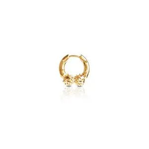 KASUN LONDON Two Spikey Balls Hoop Vermeil Earrings - Gold