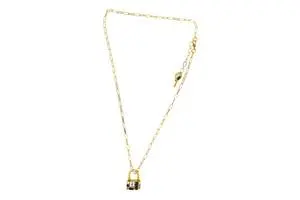 VICKISARGE Tweed Lock Necklace - Gold