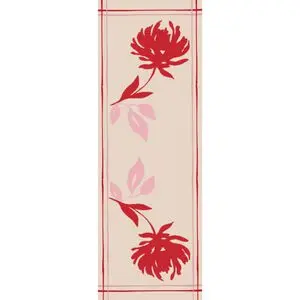 HERITAGEMODA White / Neutrals / Red Luxury Wool-silk Scarf – Hand-painted Ivory With Red & Pink Floral Design - White/red