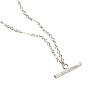 POSH TOTTY DESIGNS Sterling Textured T-bar Chain Necklace - Silver