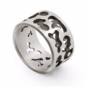 SNAKE BONES Sterling Camouflage Ring - Silver