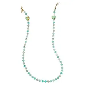 FARRA Heart-Shaped Amazonite Eyeglass Chain