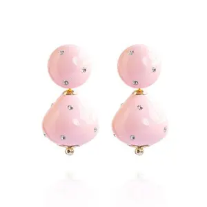 SAULE LABEL Nina Drop Earrings - Pink