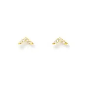 ARMS OF EVE Arrow & Zircon Stud Earrings - Gold