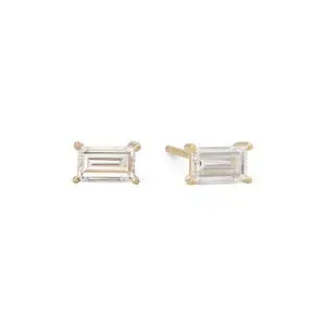 DOLCETTO DESIGNS Lab Grown Diamond Baguette Stud Earrings - Gold