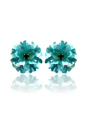 PINAR OZEVLAT Blossoms Turquoise Earrings - Blue