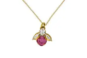 VICKISARGE Bee Pendant Necklace - Pink