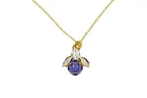 VICKISARGE Bee Pendant Necklace - Purple