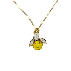 VICKISARGE Bee Pendant Necklace - Yellow