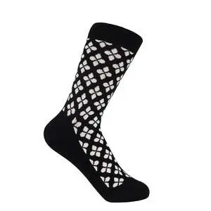 PEPER HAROW - MADE IN ENGLAND Clover Patterned Socks - Black