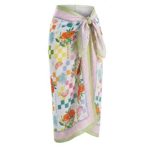 Loveist Store Citrus Riviera Printed Pareo - Orange