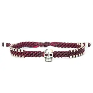 HARBOUR UK BRACELETS Skull Cord Bracelet - Red