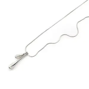 BIKO Droplet Double Pendant Necklace Silver