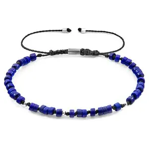 ANCHOR & CREW Turquoise Stone Skinny Macrame Bracelet - Blue