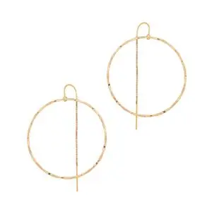 HEATHER HAWKINS Filigree Hoop Threader Earrings - Gold