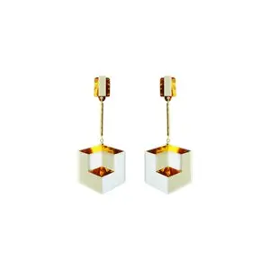 GISSA BICALHO Double Cube Acrylic Earrings