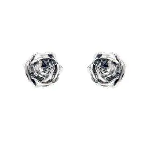 LEE RENEE Rose Stud Earrings - Silver