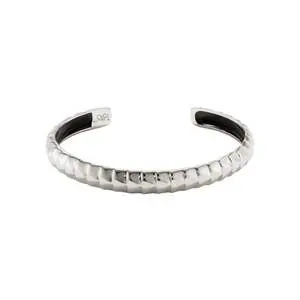 ARMINE + AMBROSE Embossed Cuff Bracelet - Black/silver
