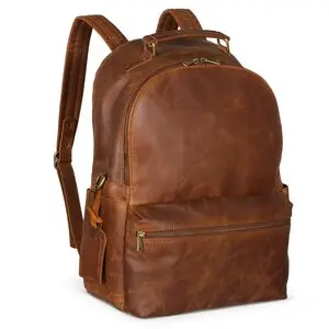 HIDES LEATHER CO. Leather Backpack Rucksack Saddle - Brown