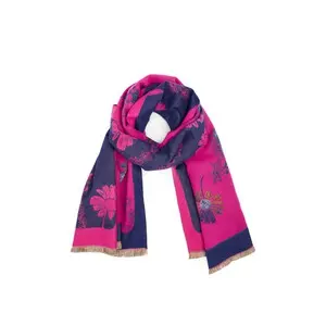 Saachi Floral Daisy Reversible Scarf - Purple