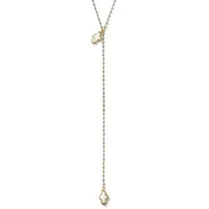 ALEXIE OF ATHENS Delphi Cross Pearl Lariat - Blue