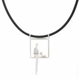 YENNY COCQ LLC Pendant With Cat - Silver