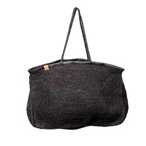 ZANATANY CONCEPTS Clipa Raffia Tote Bag - Black