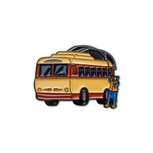 MAKE HEADS TURN Trolleybus Enamel Pin - Blue