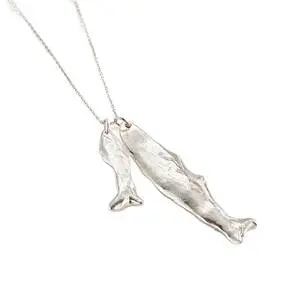 POSH TOTTY DESIGNS Big Fish Little Fish Fortune Pendant Necklace - Silver