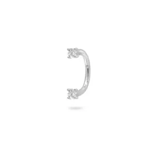 ZOHREH Lab Grown Diamond U Bar Earring In 14k White Gold - Silver