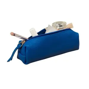 LEATHERE Leather Makeup Bag - Blue