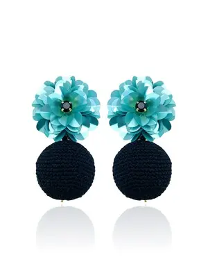 PINAR OZEVLAT Blossom Bon Bon Earrings - Black